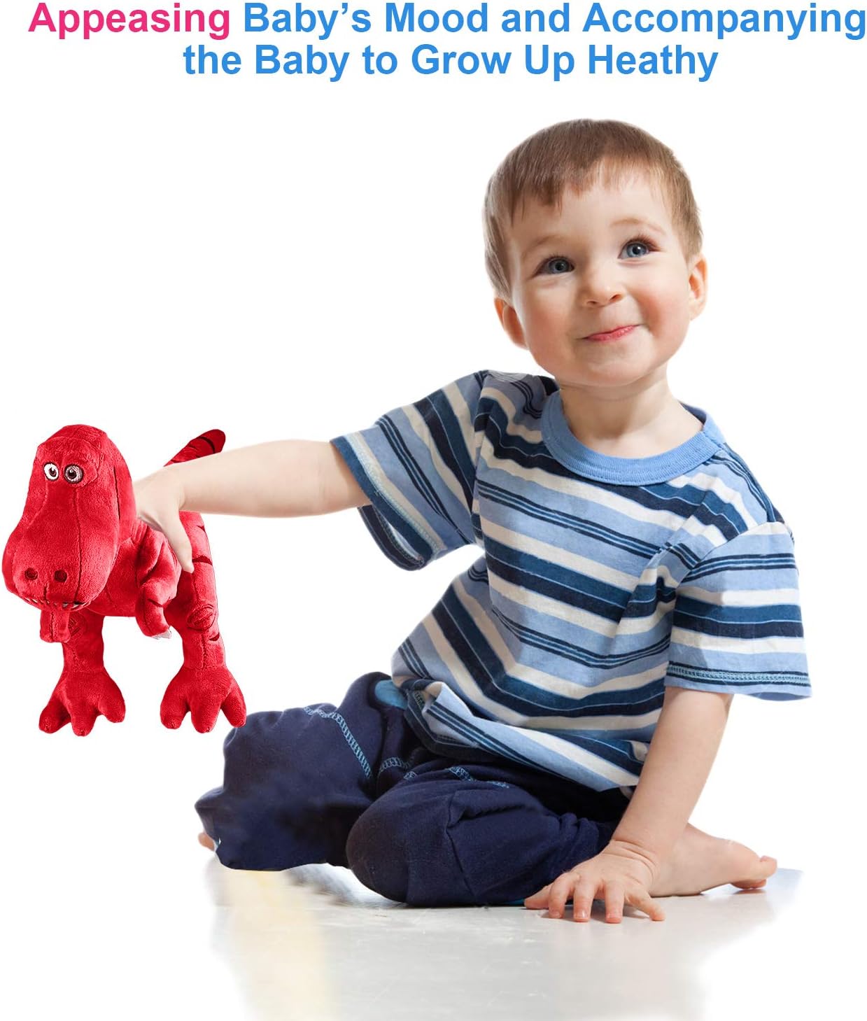 Marsjoy Red Stuffed Dinosaur Plush Toy, Plush Dinosaur Stuffed Animal ...