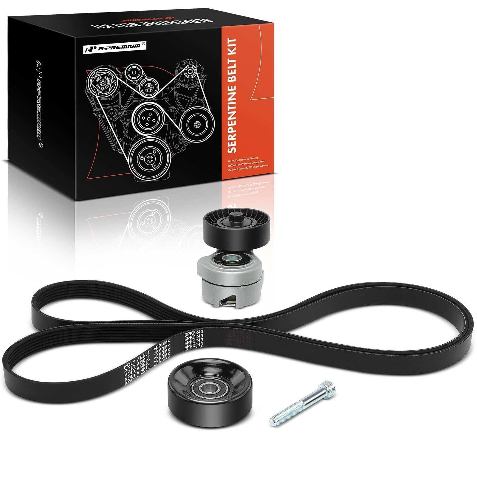 A-Premium Engine Serpentine Belt Drive Kit with Tensioner, Idler Pulley ...