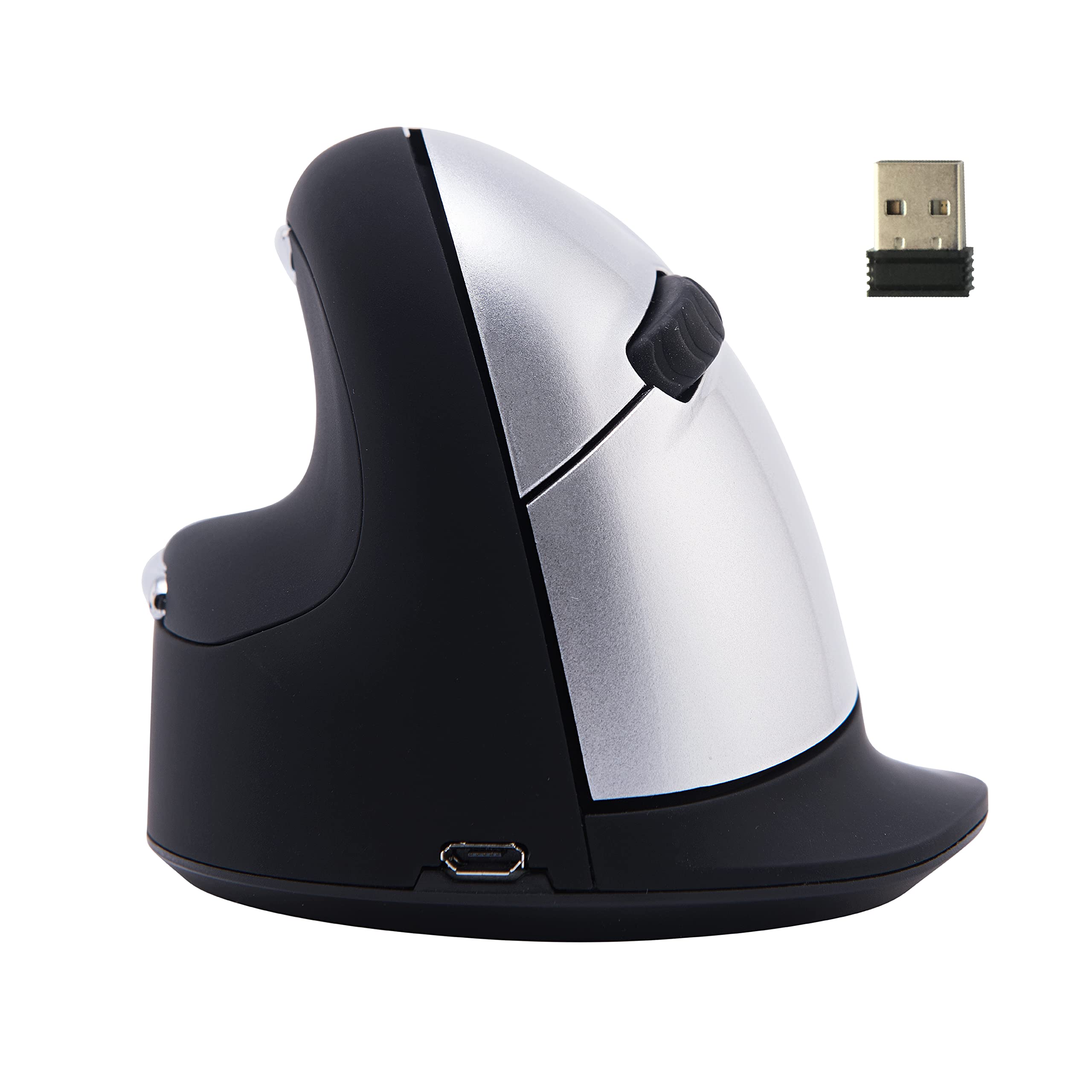 R-Go HE Vertical Ergonomic Mouse Wireless, Large Left Hand, 1750 DPI, 5 ...