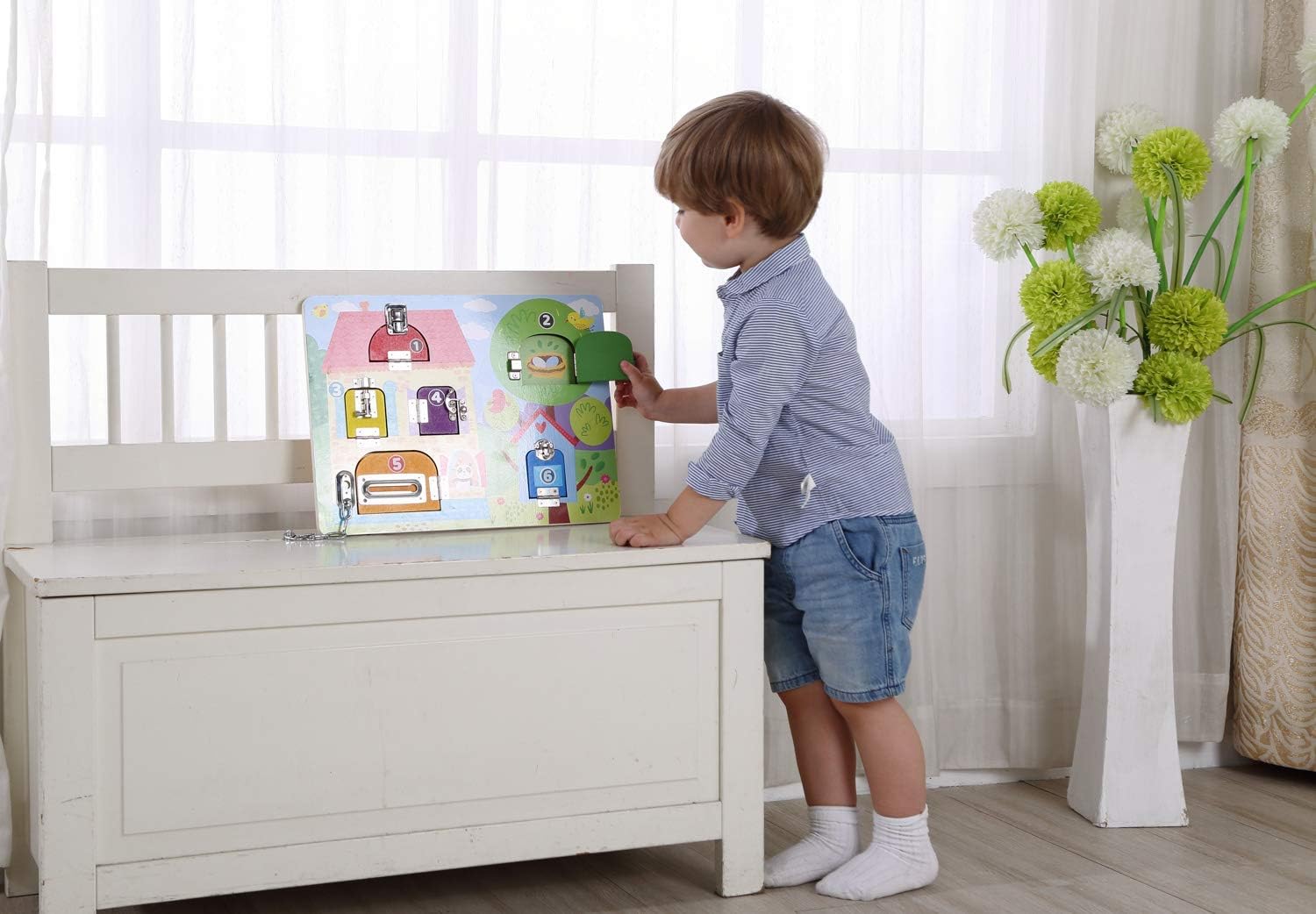 woody treasures Wooden Toys Busy Board Latches – Sensory Boards Ages 3 ...