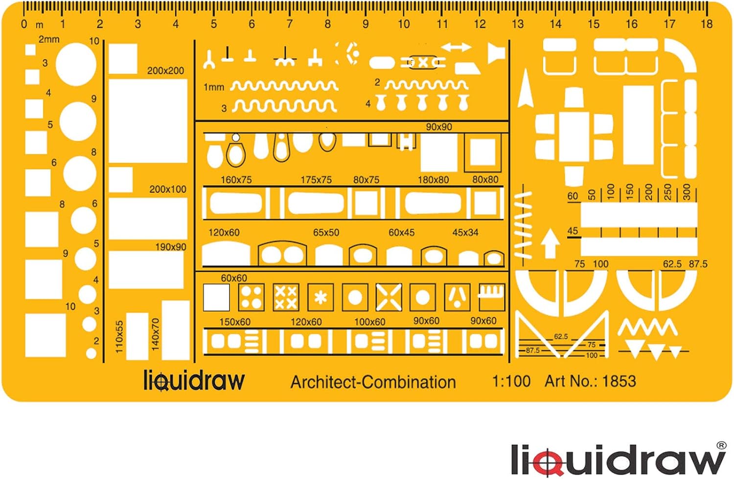 Liquidraw 1:100 Scale Architectural Scale Ruler Drawing Template ...