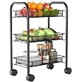 Amazon.com: 4-Tier Mesh Wire Rolling Cart Multifunction Utility Cart ...