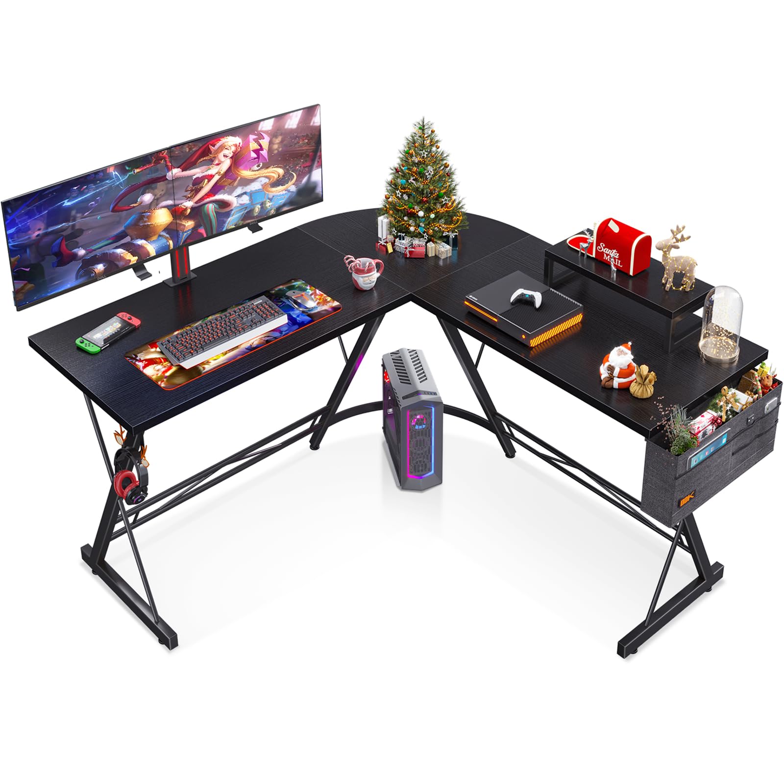 Mua Casaottima L Shaped Gaming Desk, Home Office Desk with Round Corner ...