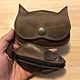 Amazon.com: Hide & Drink, Leather Cat Wallet, Coin Organizer Pouch ...
