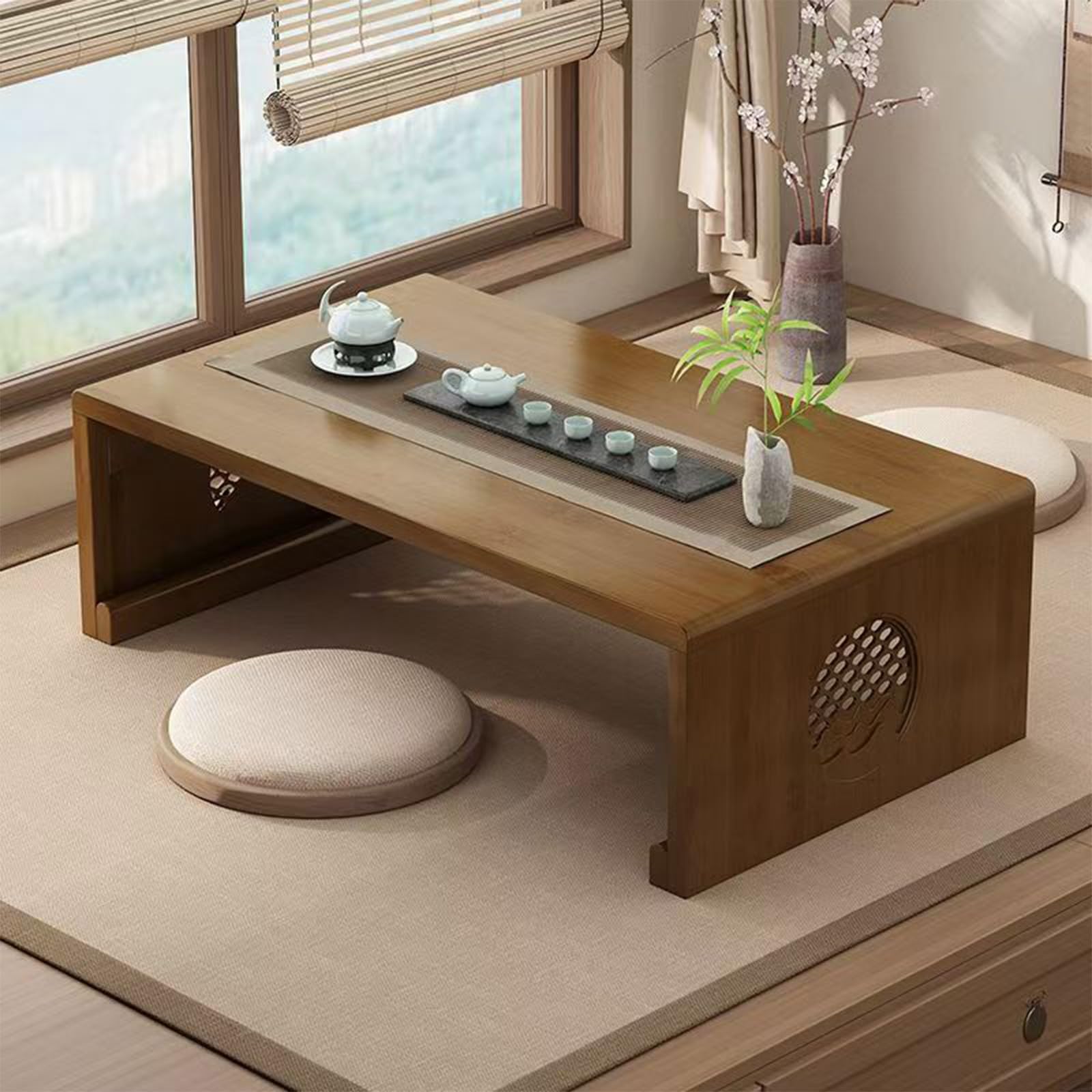 Folding Coffee Table Japanese Floor Table Japanese Bamboo Coffee Table ...