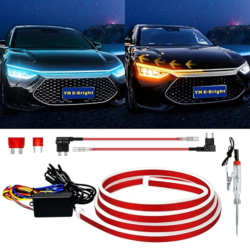 Dynamic Scan Start Up Hood Light Strip Sequential Flowing Turn Signal ...