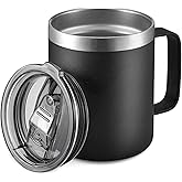 Amazon.com: Ideus Vacuum Insulated Coffee Mug, 16oz Reusable Stainless ...
