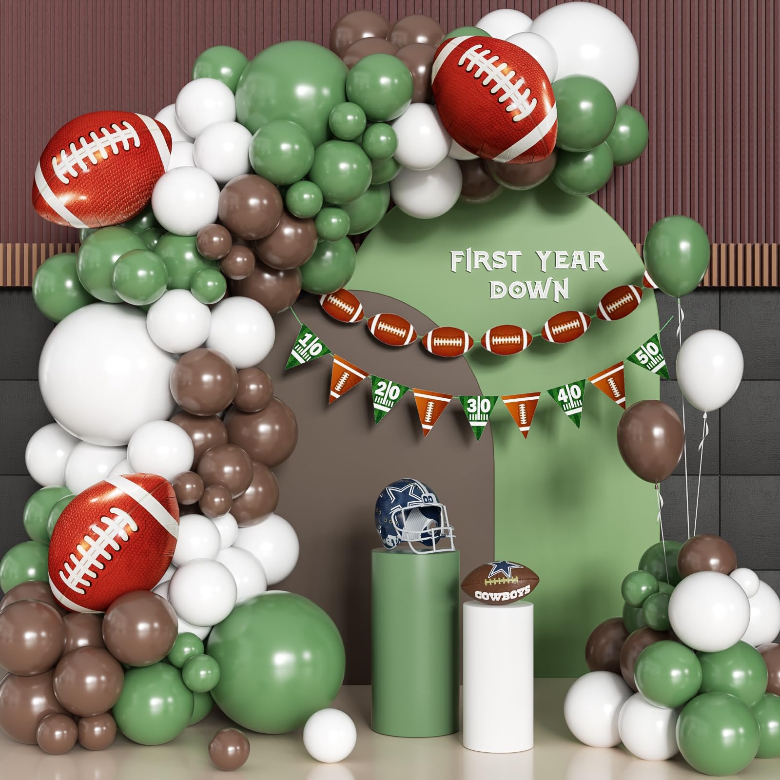 Football Balloon Arch Kit, Football Party Decorations Favors Banner ...