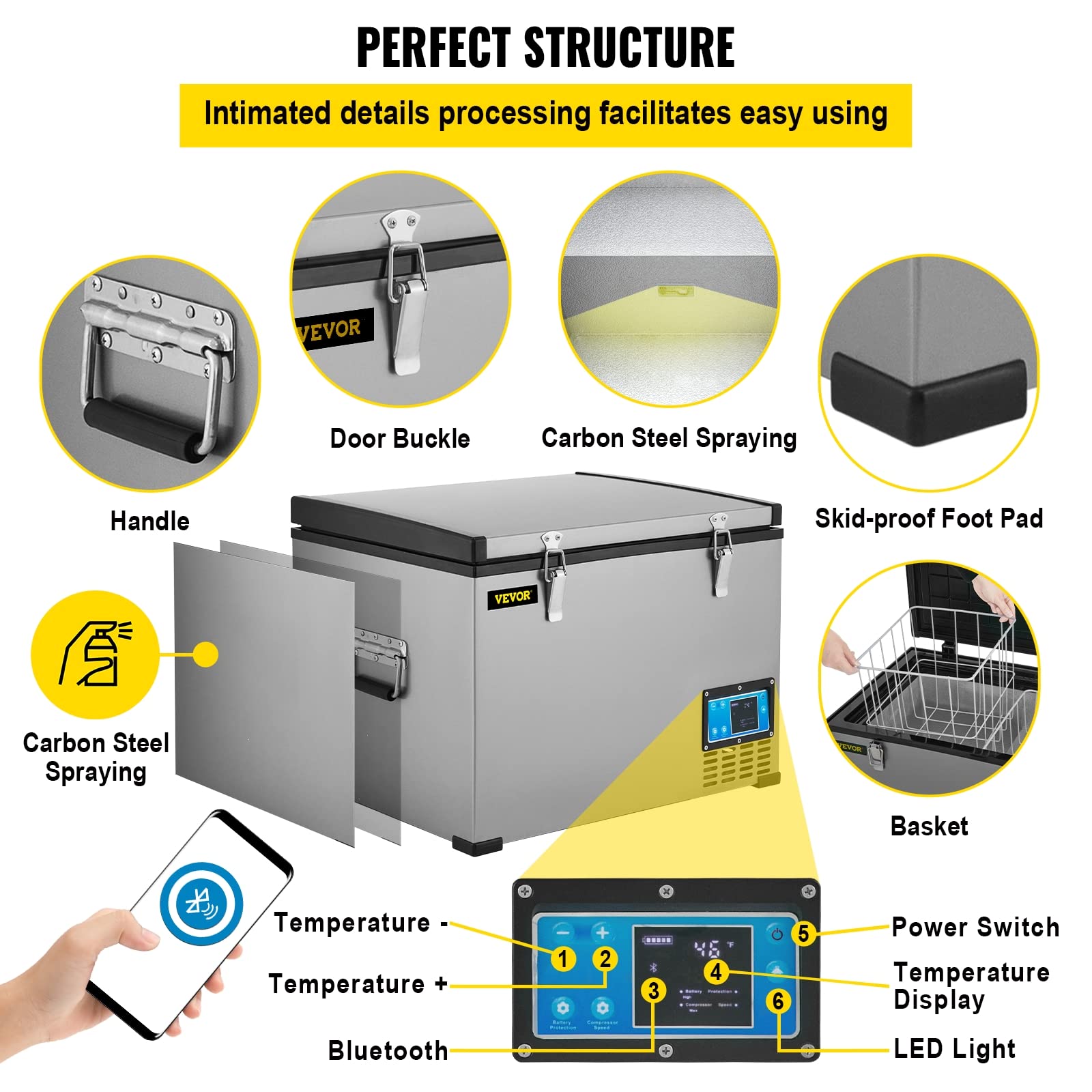 Mua VEVOR Portable Refrigerator 64 Quart, 12 Volt Refrigerator with ...