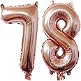 Amazon.com: 40inch Rose Gold Foil 78 Helium Jumbo Digital Number ...