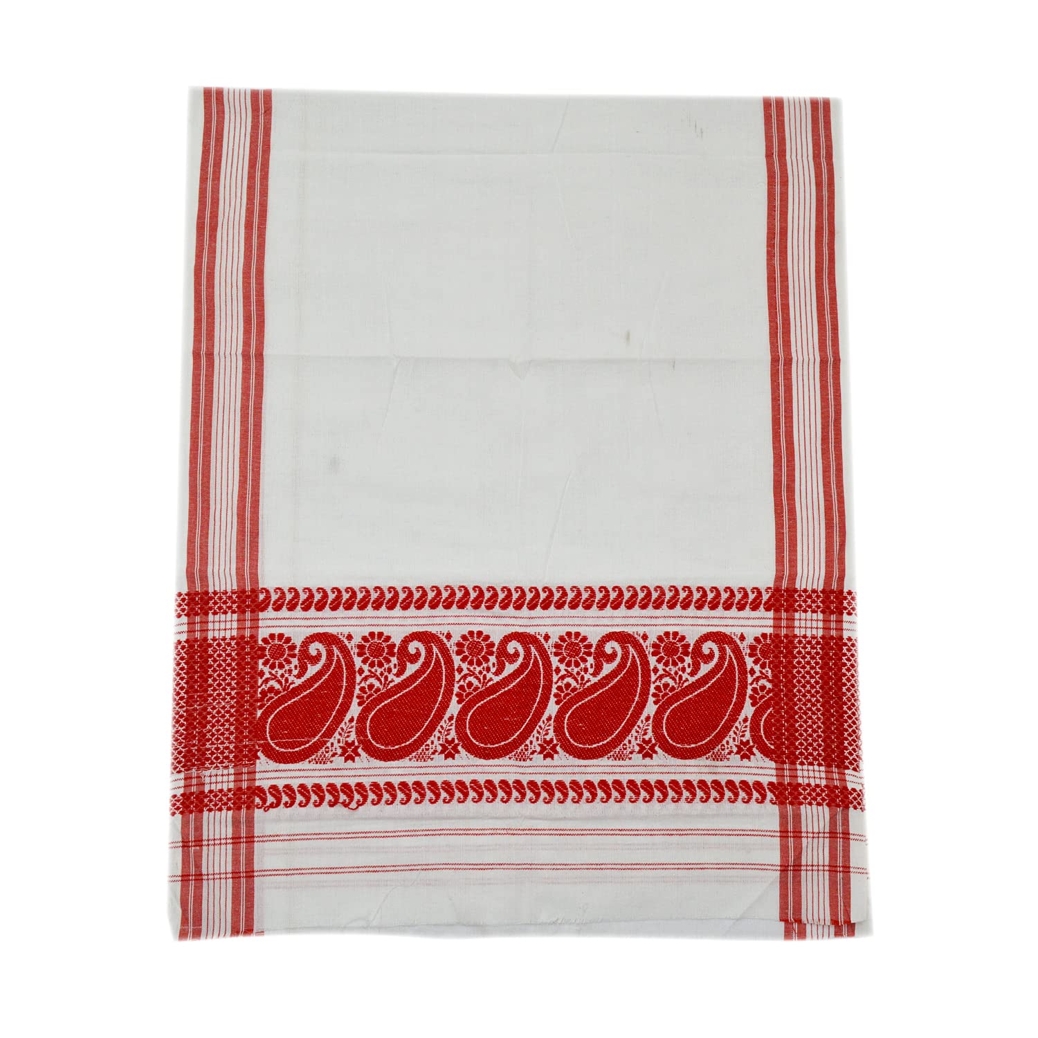 Flower Embroidery Design Assamese Gamcha (Pack-1) : Amazon.in: Home ...