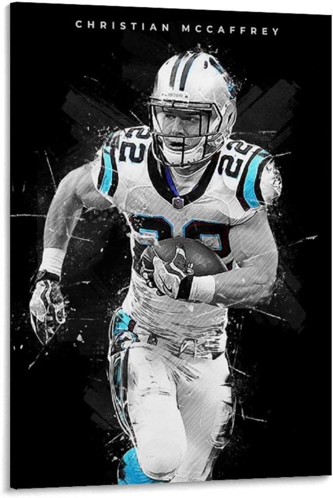 ZXCVW Christian McCaffrey Poster Decorative Painting Canvas Wall Art ...