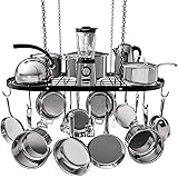 Amazon.com: Cooks Standard Ceiling Mounted Wooden Pot Rack, 24 by 18 ...