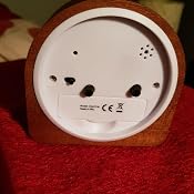Navaris Analogue Wooden Alarm Clock - Retro Table Clock with Half Round ...