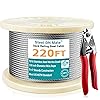 Steel DN Mate 220FT 1/8" T316 Stainless Steel Cable for Deck Railing System, 7x7 Strands Wire ...