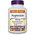 Webber Naturals Magnesium 250 mg, 210 Caplets, Supports Bone and Muscle ...