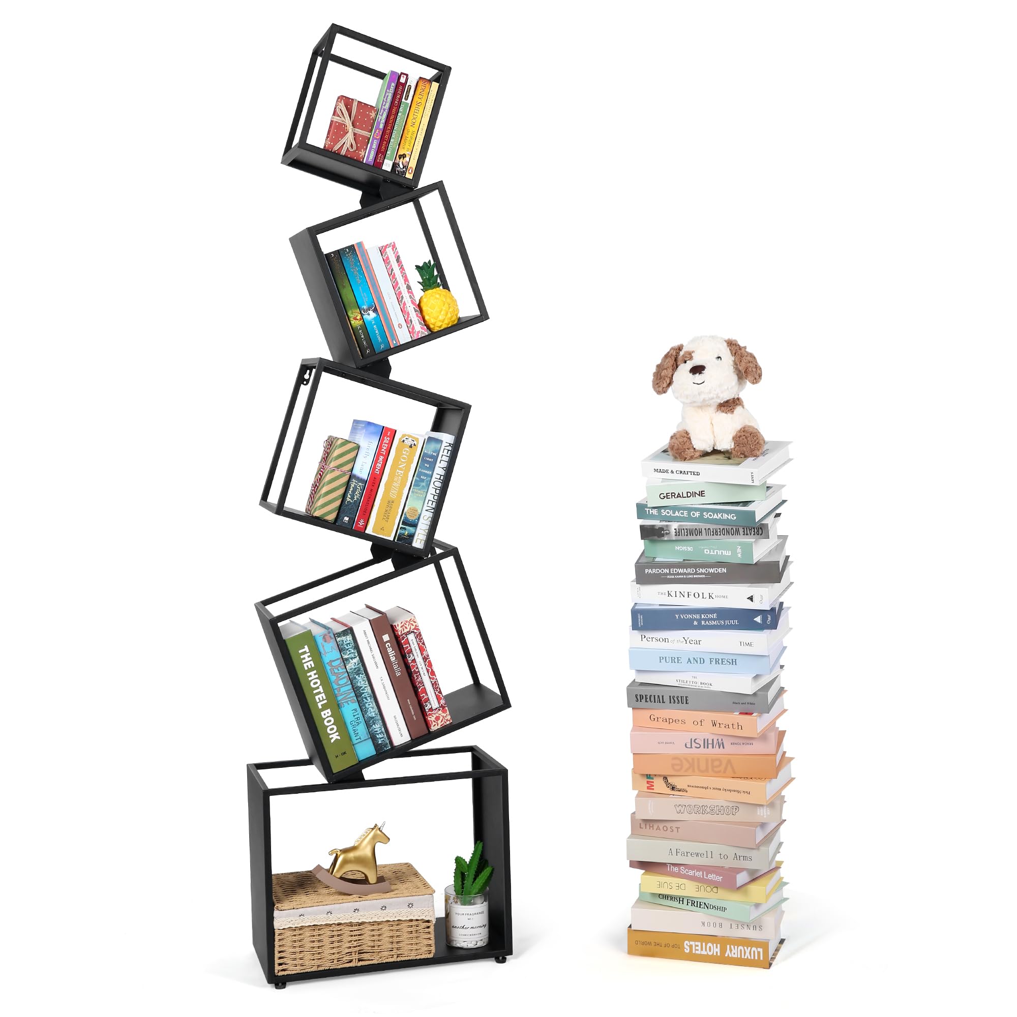 Mua Bookshelf 2024 NEW, 5-Tier Bookshelves, 67" Tall Black Bookshelf ...