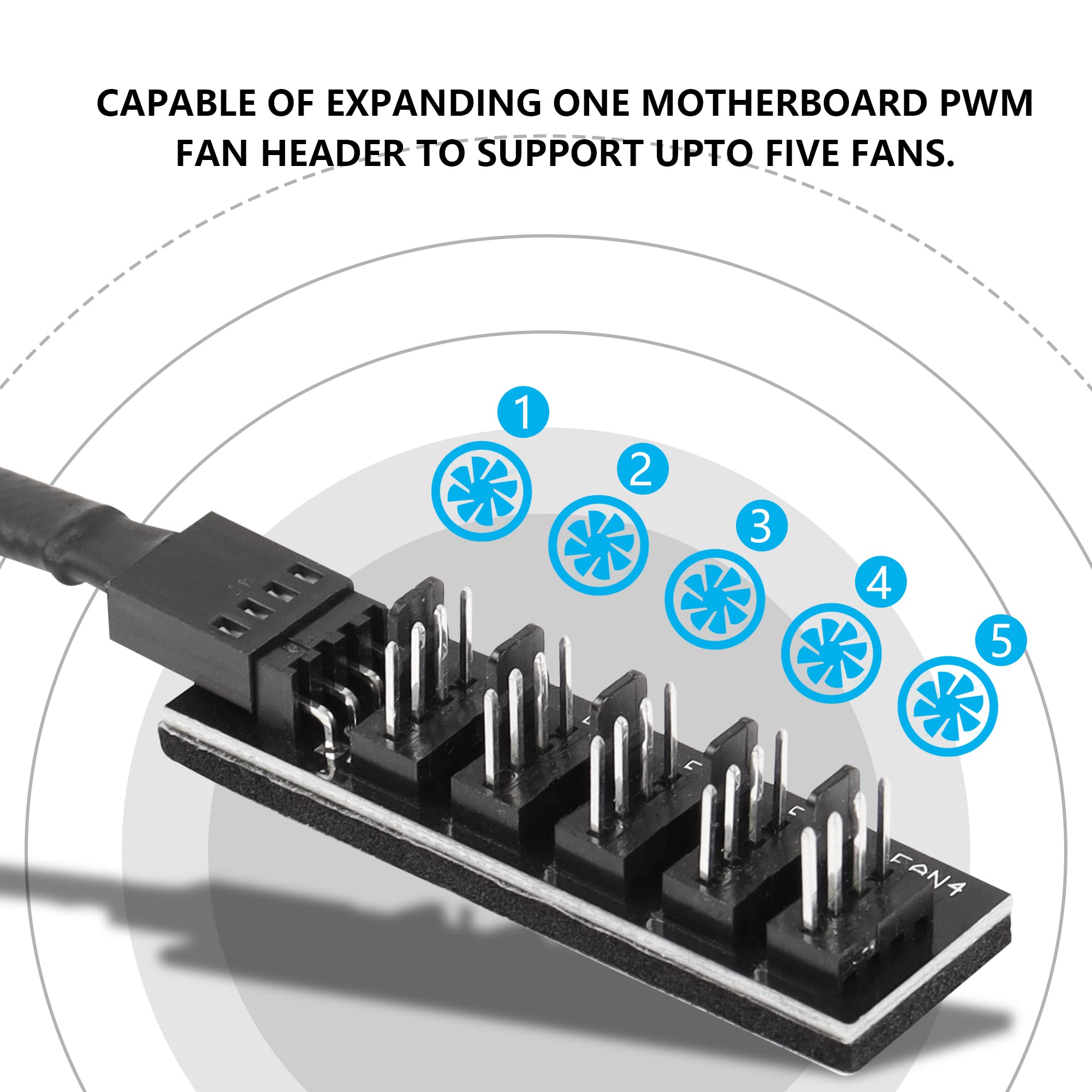 Mua 4-Pin PWM PC Fan Hub PC 5 Way Splitter 1 to 5 Splitter 5 Way PC Case Internal Motherboard 4 ...