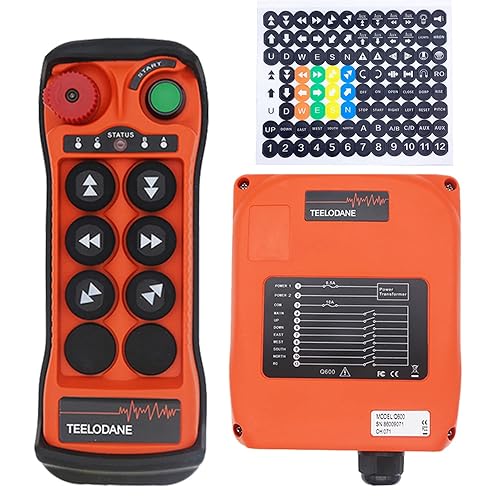 Q600 Industrial Wireless Crane Remote Control kit 6 Button 12v 24v ...