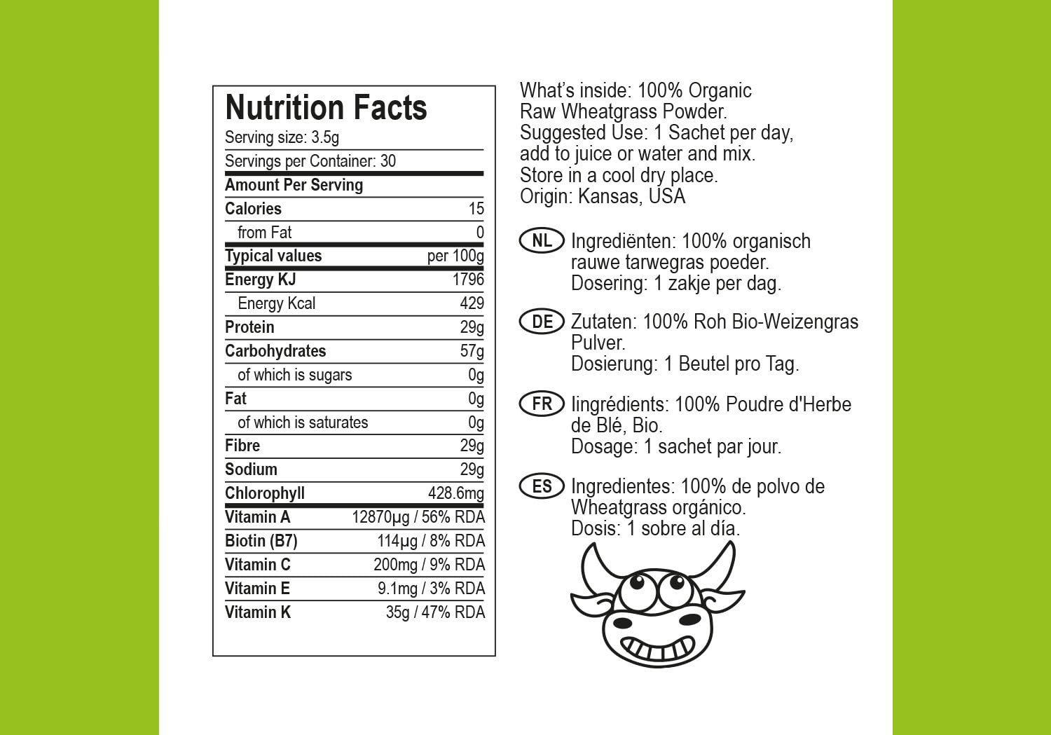 Raw Organic Wheatgrass Powder Sachets. 1-Month Supply at only 59p per ...