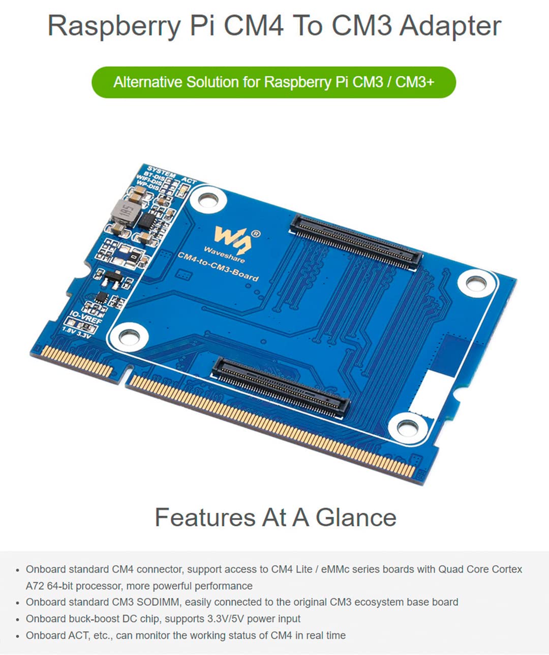 Mua waveshare Raspberry Pi Compute Module 4 to Compute Module 3 Adapter, Based on Raspberry Pi ...