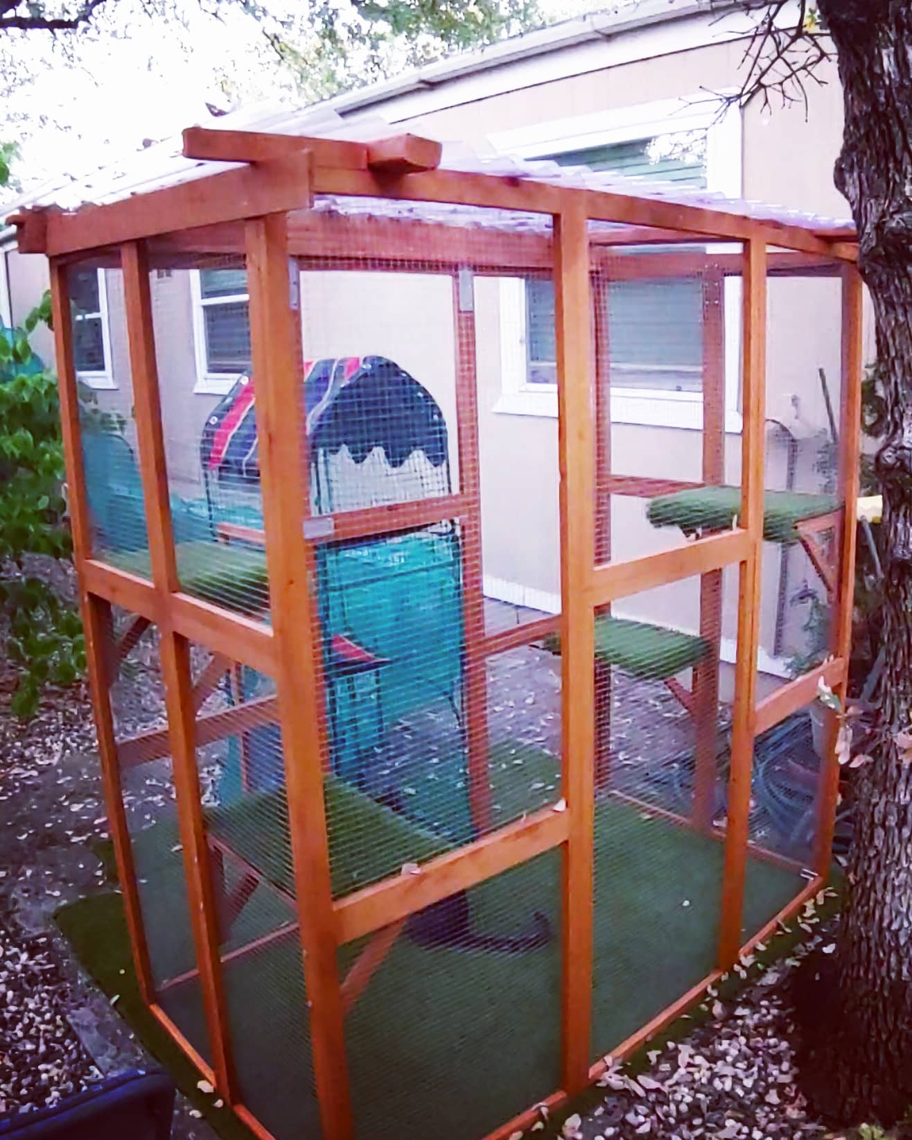 $36/mo - Finance PawHut Outdoor Cat House Big Catio Wooden Feral Cat ...