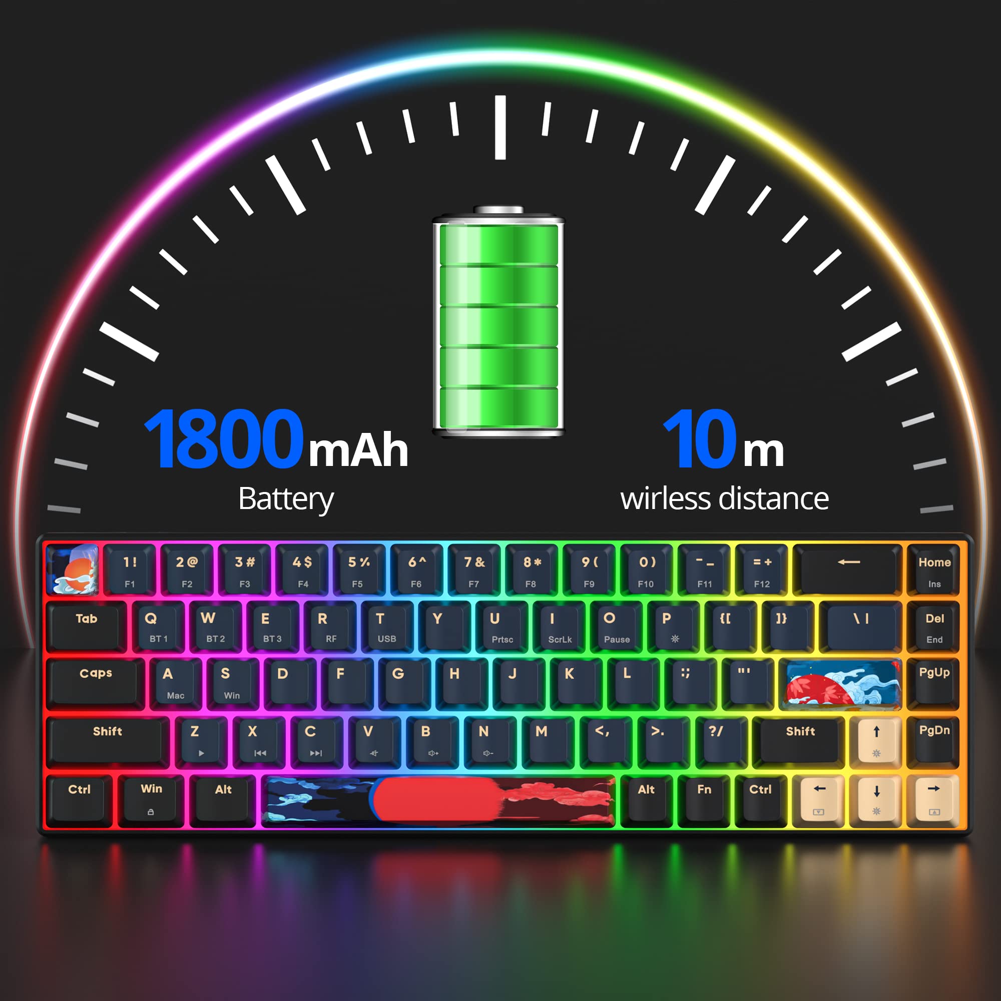 Mua surmen GT68 65% Mechanical Gaming Keyboard 60 Percent RGB Hot ...