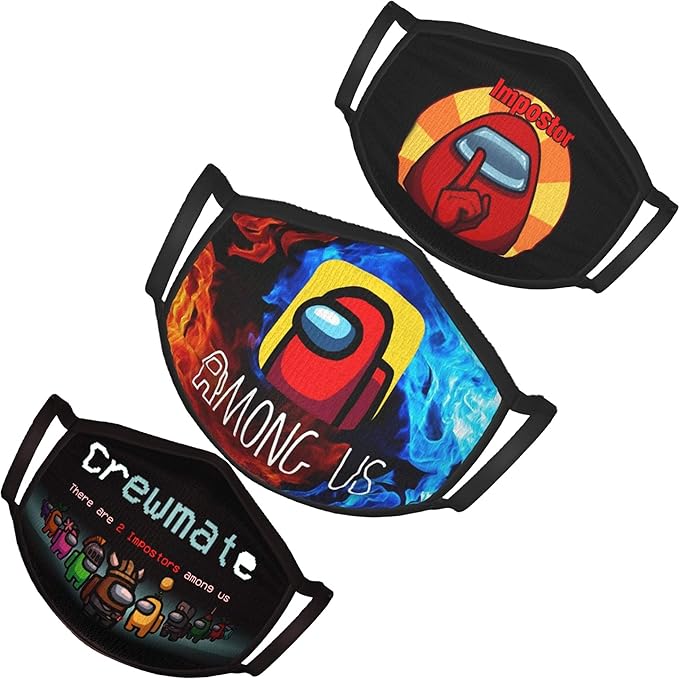 3 Pcs Kids Among Us Impostor Face Mask Fashion Pattern,Breathable ...