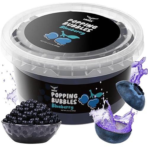 Blueberry Popping Boba Pearls, Premium Boba Popping Pearls with Real ...