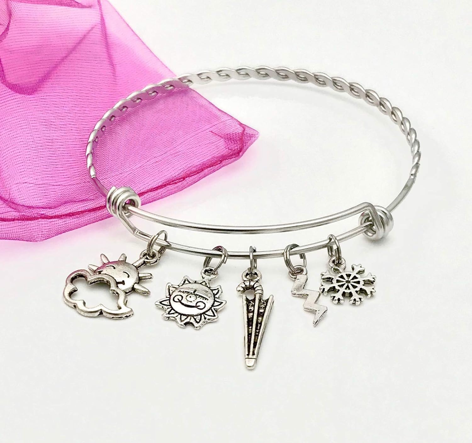 Amazon.com: Meteorologist Charm Bracelet Weather Lightning Snow, Cloud ...