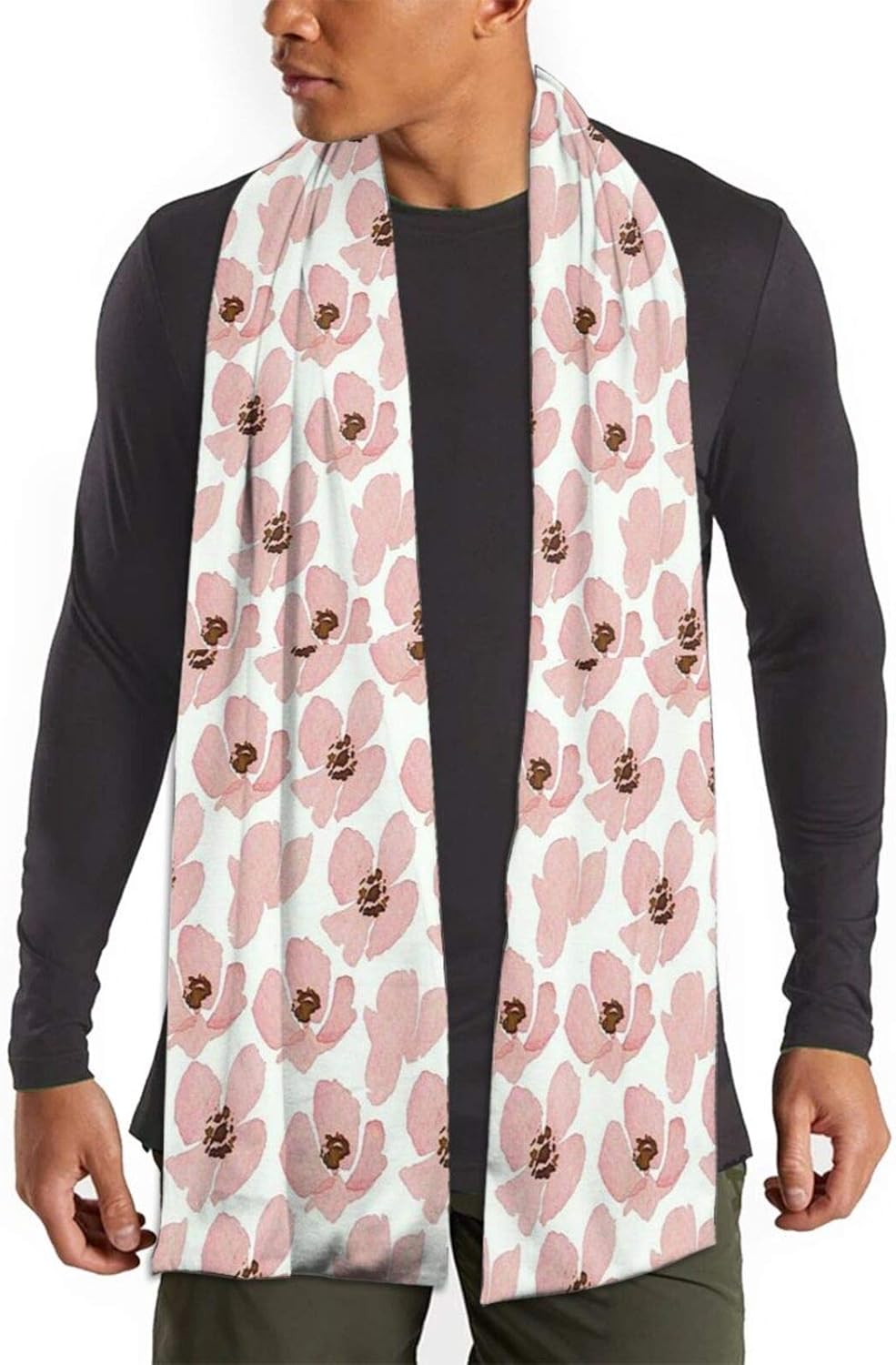 Pink Flower Ultra-Soft, Lightweight Unisex Scarves Size 71 Inches X 11. ...