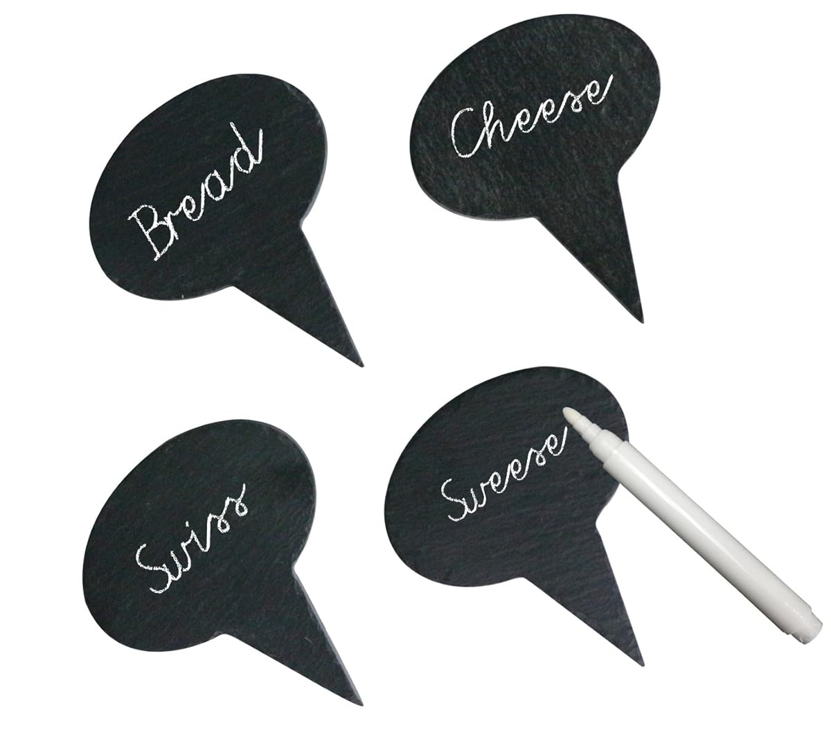 Cheese Markers - Set of 4 - Slate Labels with Chalk - by Sweese the ...