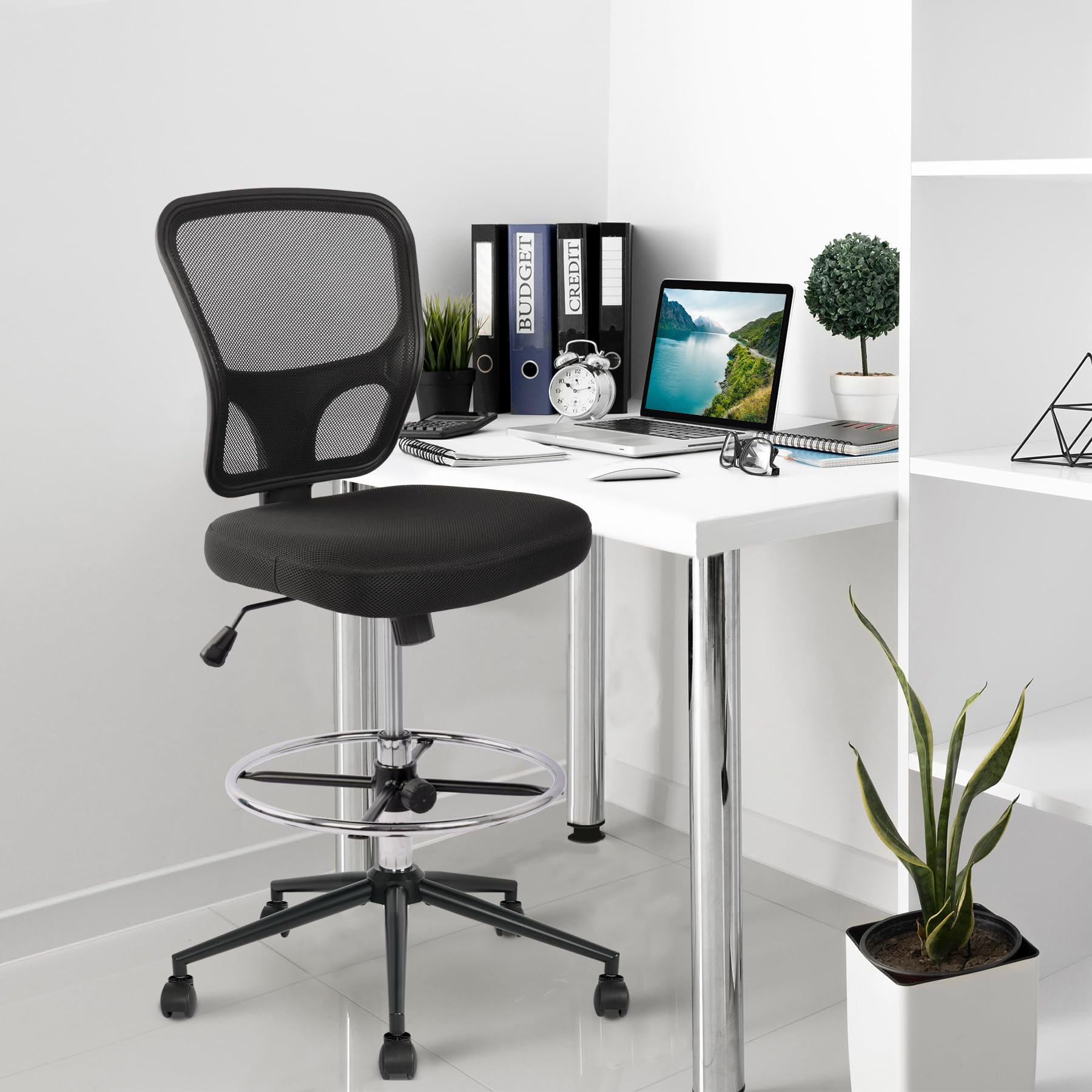 Mua Armless Drafting Chair Tall Office Chair Adjustable Height High ...