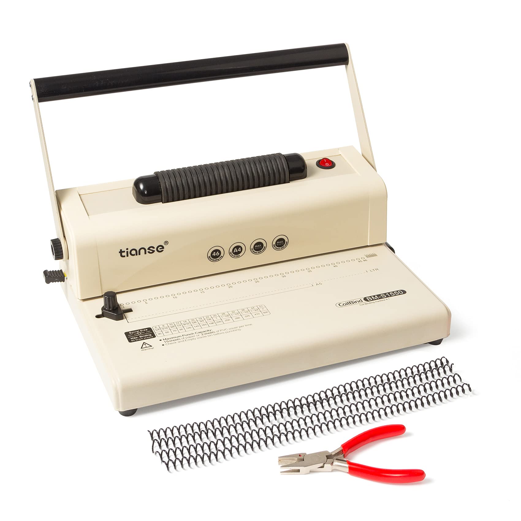 TIANSE Coil Binding Machine, Electric Coil Inserter, Manual Round Hole ...