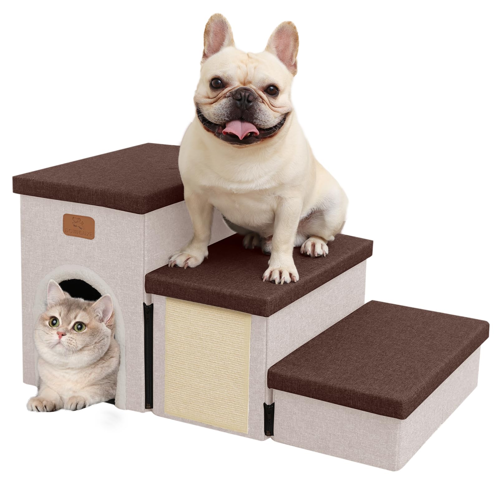 downluxe Dog Stairs for Small Dogs, Foldable Dog Steps for Bed, Sofa ...