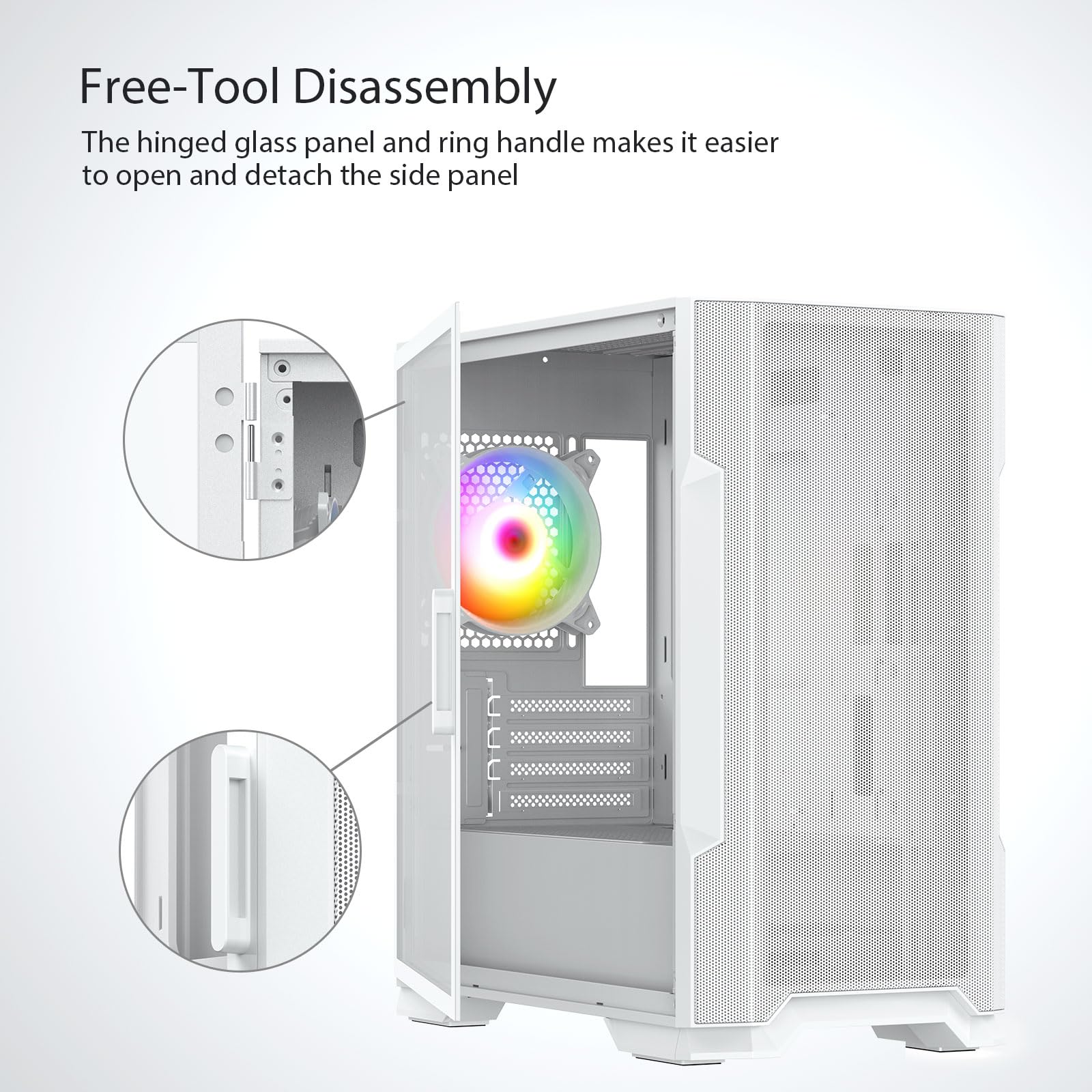 Mua Vetroo M03 Compact Computer Case Micro ATX Mini ITX White Gaming PC ...