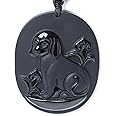 Chinese Zodiac Dog Amulet/Talisman Pendant Necklace Made of Obsidian ...