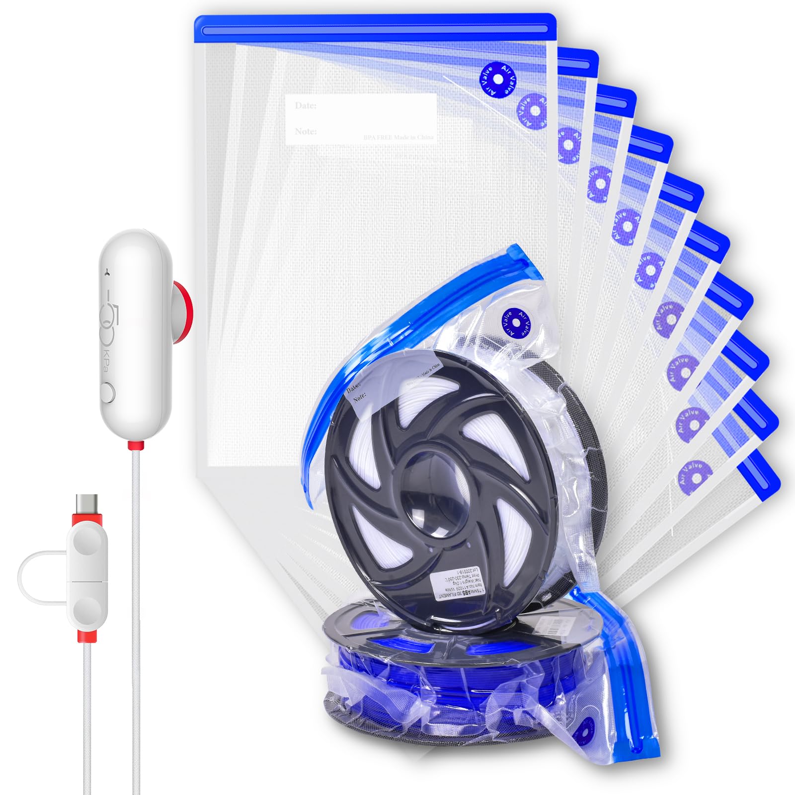 Mua Vacbird 10 Pack 3D Filament Storage Bags with USB Pump, Vacuum ...
