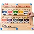 GAMENOTE Magnetic Color and Number Maze - Wooden Magnet Board Puzzles ...