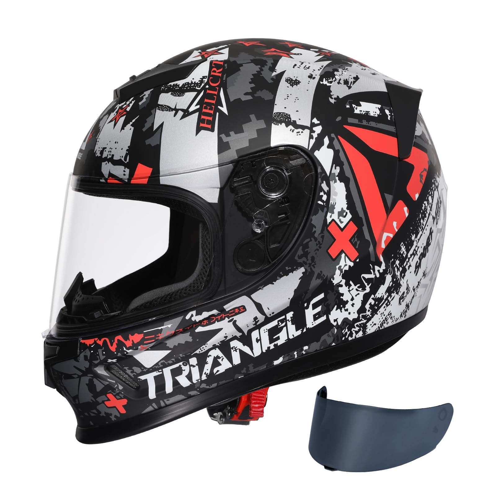 TRIANGLE Kids Motorcycle Helmets Youth Full Face Helmet Lightweight ...