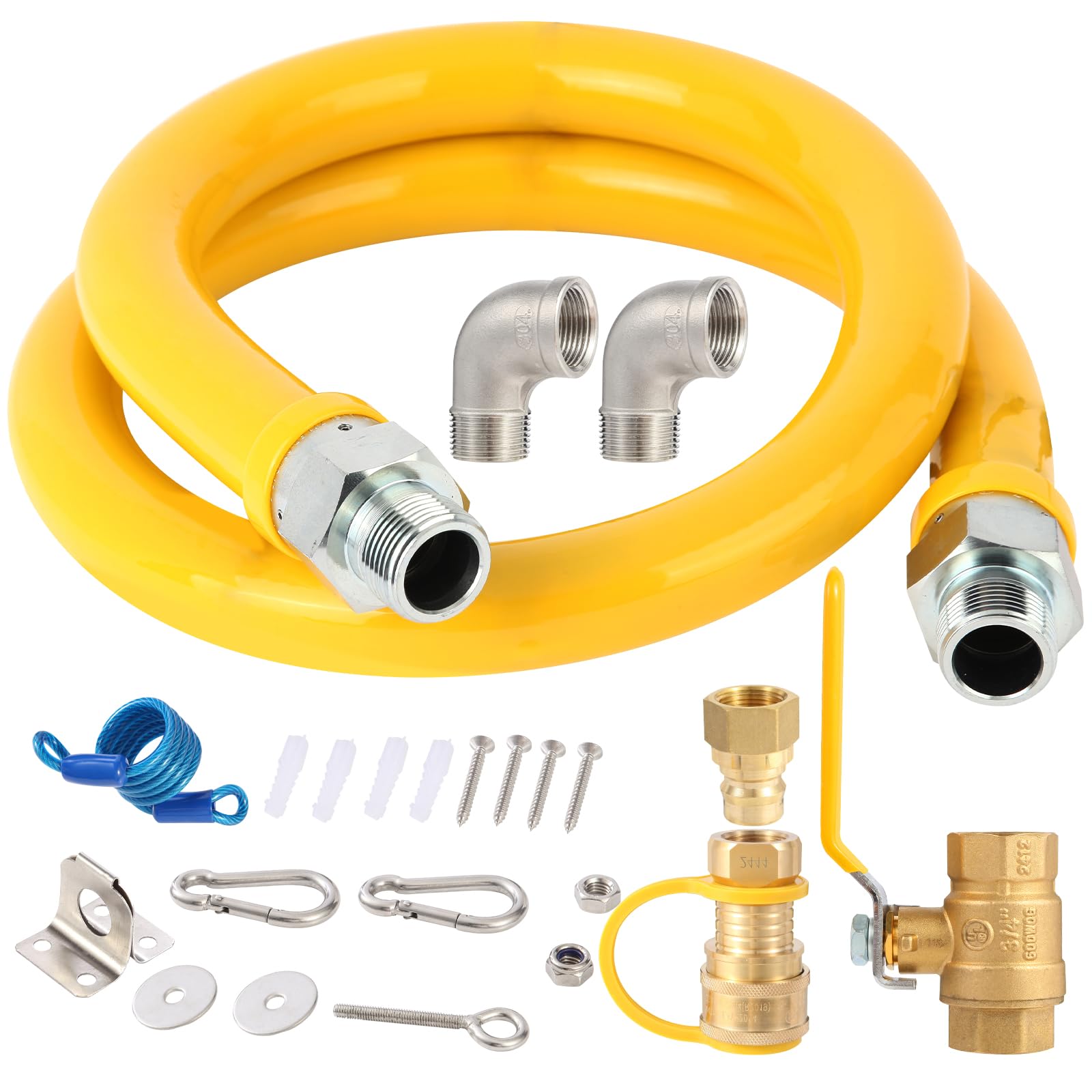 Wayona 1675kit48 Safety System Kit, 3/4 x 48 inch Gas Flex Line Hose ...