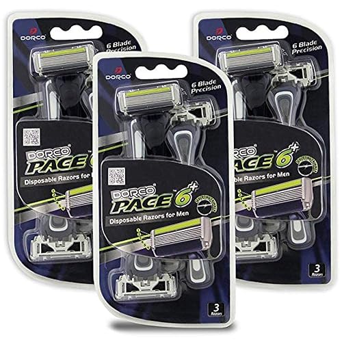 Dorco Pace 6 Plus - Six Blade Disposable Razors with Trimmer - Value ...