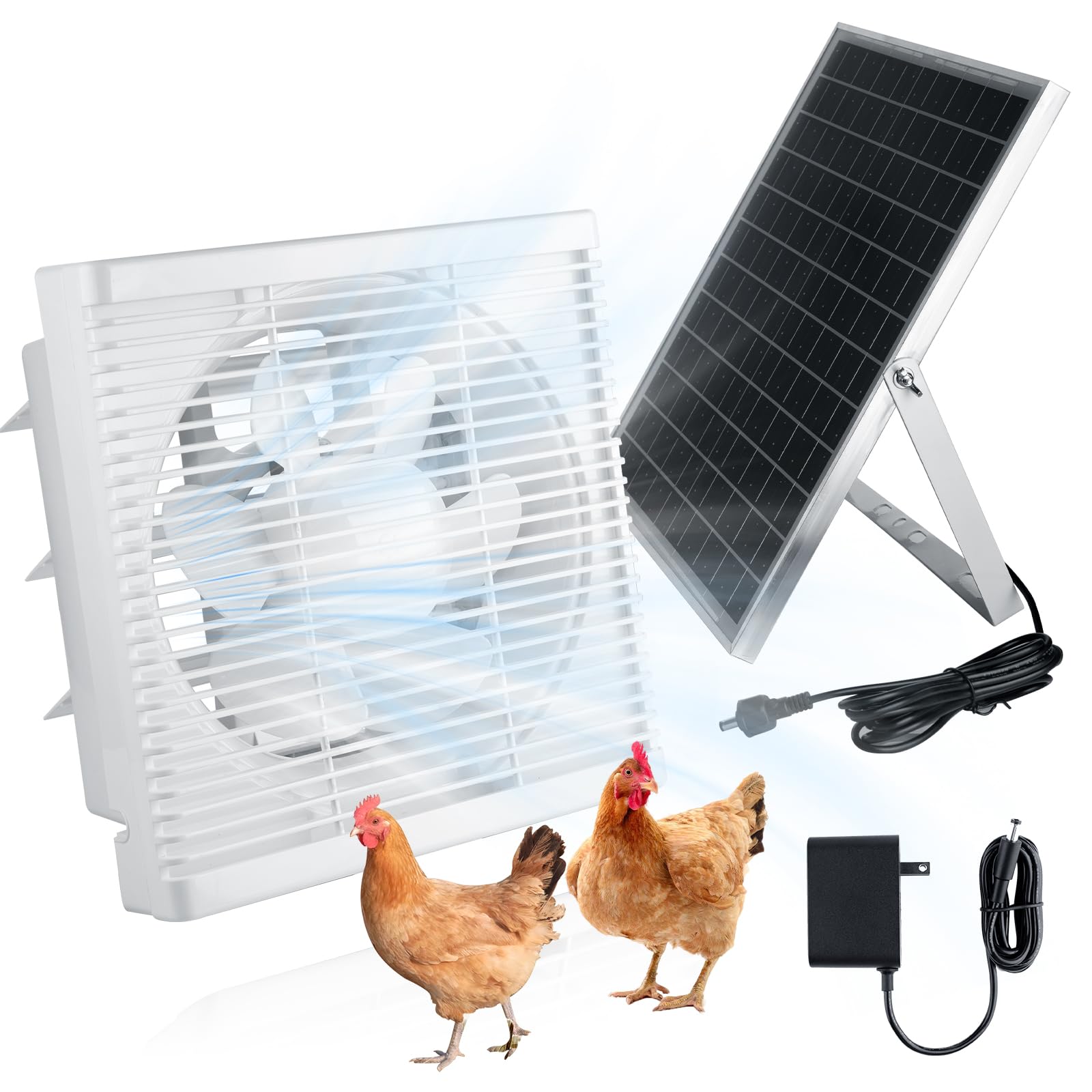 Mua Chtoocy Solar Powered Fan, Large 8“ Solar Exhaust Intake Fan Kit ...