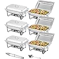 Amazon.com: VEVOR Chafing Dish Buffet Set, 8 Qt 6 Pack, Stainless Chafer with 6 Full Size Pans ...