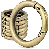 Amazon.com: 10Pcs Metal Spring Oval Rings Round Carabiner Key Ring Clip ...