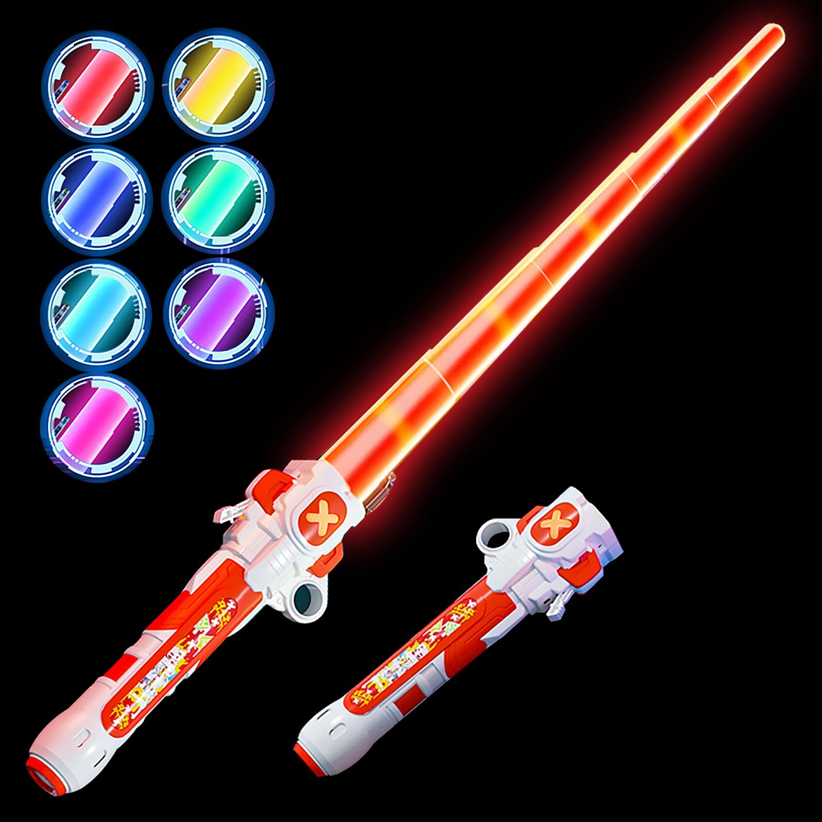 ZIOLAND 2 Pack Light Up Saber Toy, 7 Colors Lightsaber Set for Kids, 2 ...