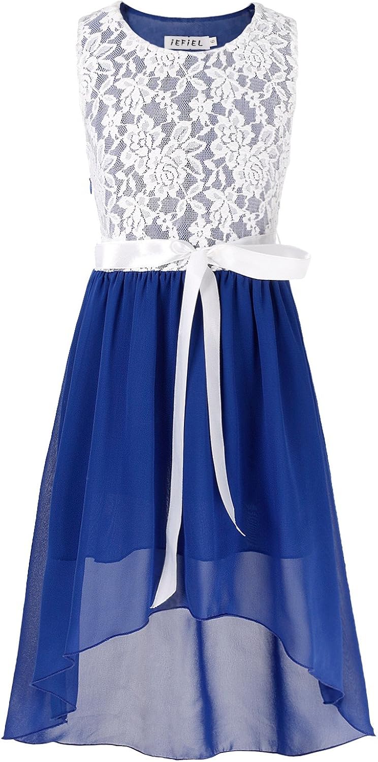 TiaoBug Enfant Fille Robe Soirée Cocktail Floral Dentelle Robe Mariage ...