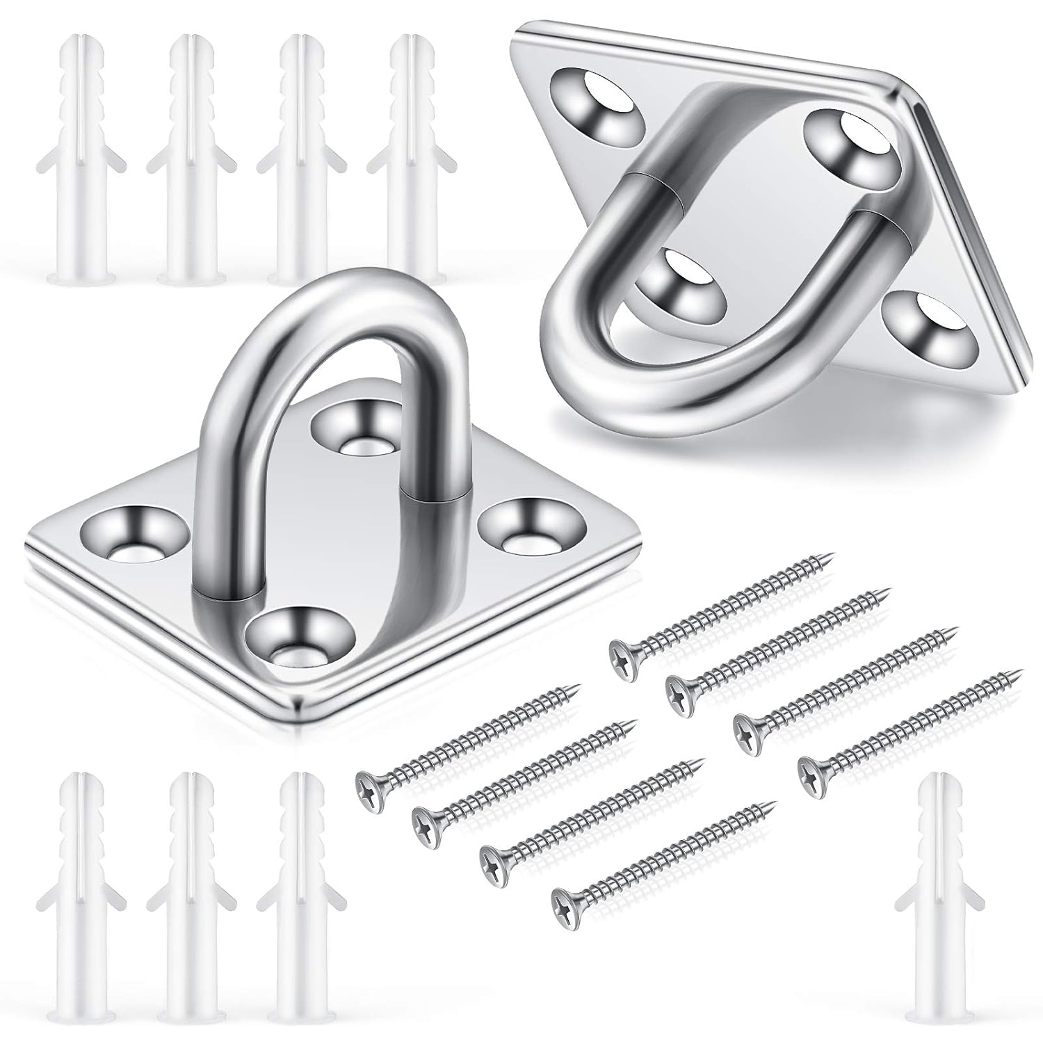 Jetec 2 Pieces M6 Eye Plate Marine Hardware Staple Ring Hook Loop ...