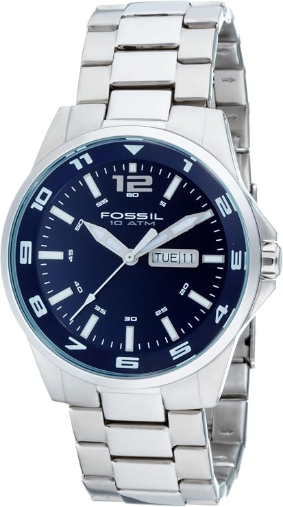 Fossil Herren-Armbanduhr Analog Edelstahl silber Blue Sport AM4145 ...
