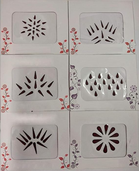 Vama Fashions Maroon Round Velvet Small Bindis Tilak Kumkum Bindi Tikka ...